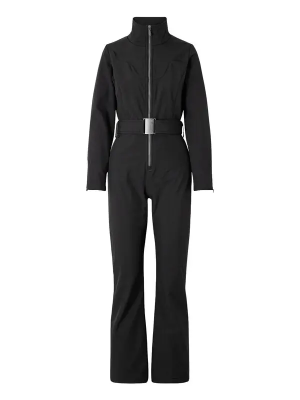 WE NORWEGIANS Western Fringed Belted Ski Suit - Black