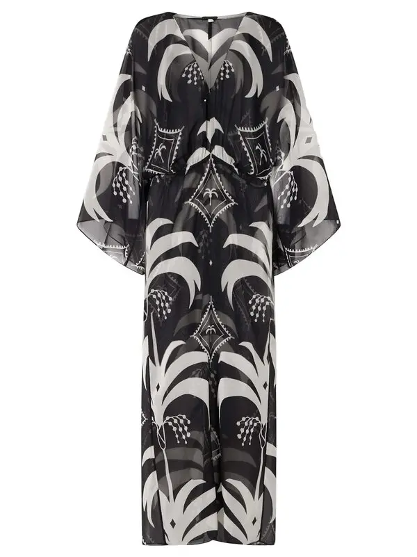 Johanna Ortiz Printed Chiffon Maxi Dress - Black