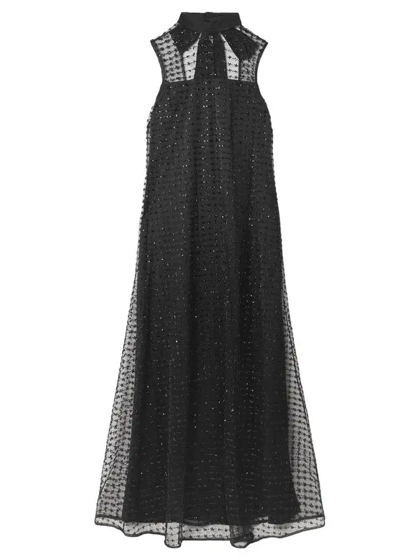 Staud Albee Embellished Maxi Dress - Black
