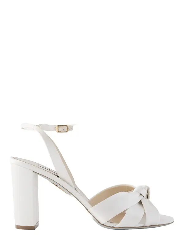AQUAZZURA Nina 85 Satin Sandals - White