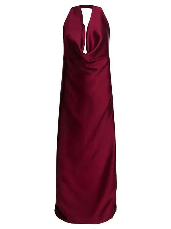 SEMPER Flared Long Dress With American Neckline - Red