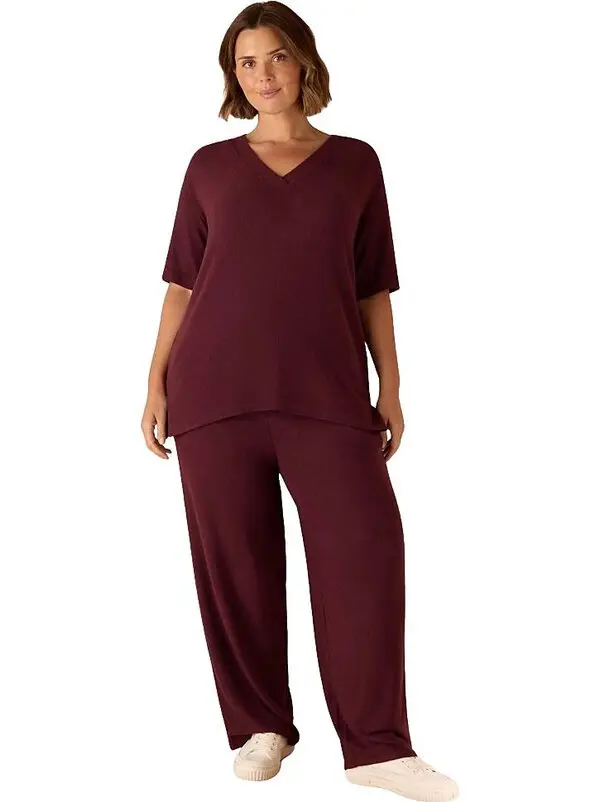 LIVE UNLIMITED Supersoft Trousers - Burgundy
