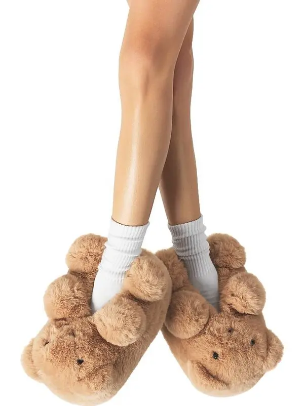 SKIMS Teddy Bear Slippers - Light Brown