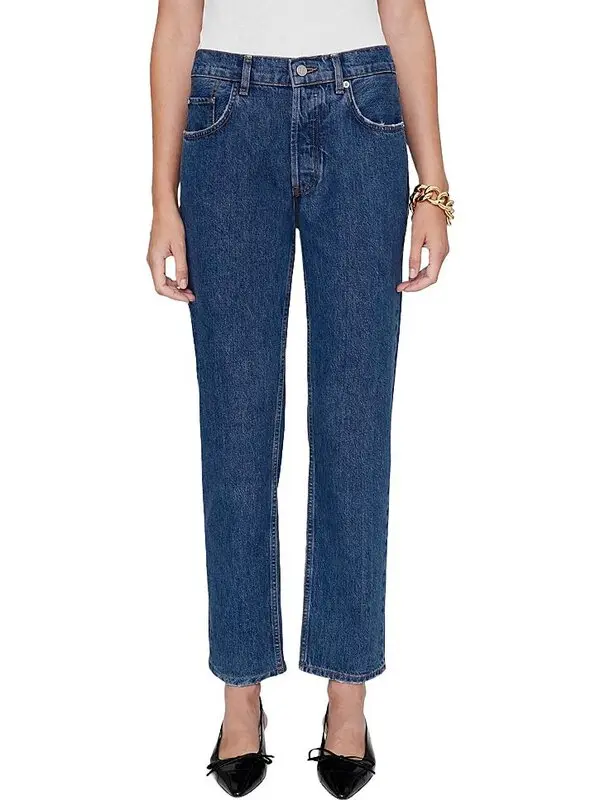 ANINE BING Kate Mid-rise Straight Jeans - Washed Blue