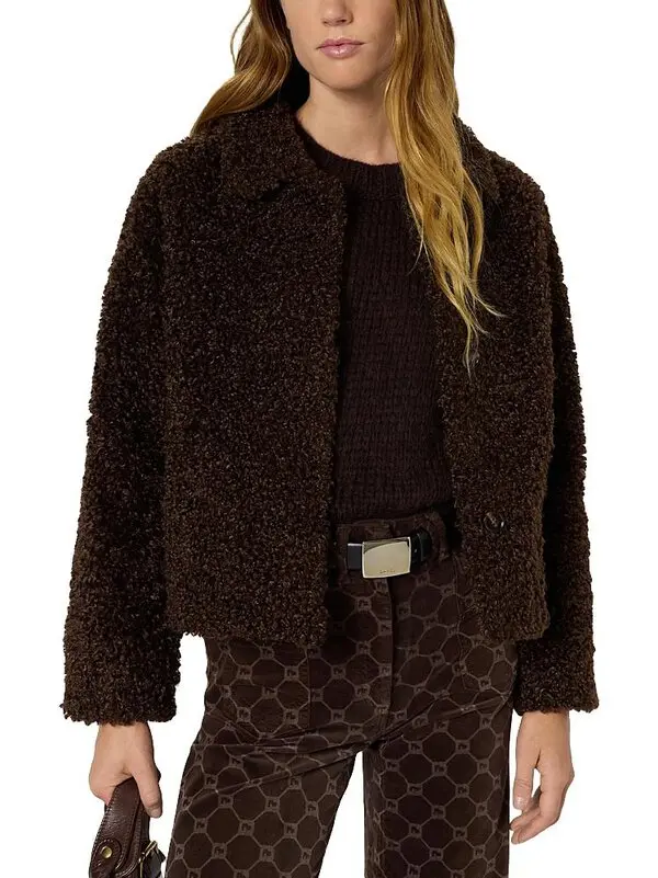 Gerard Darel Mavis Faux Fur Jacket - Brown