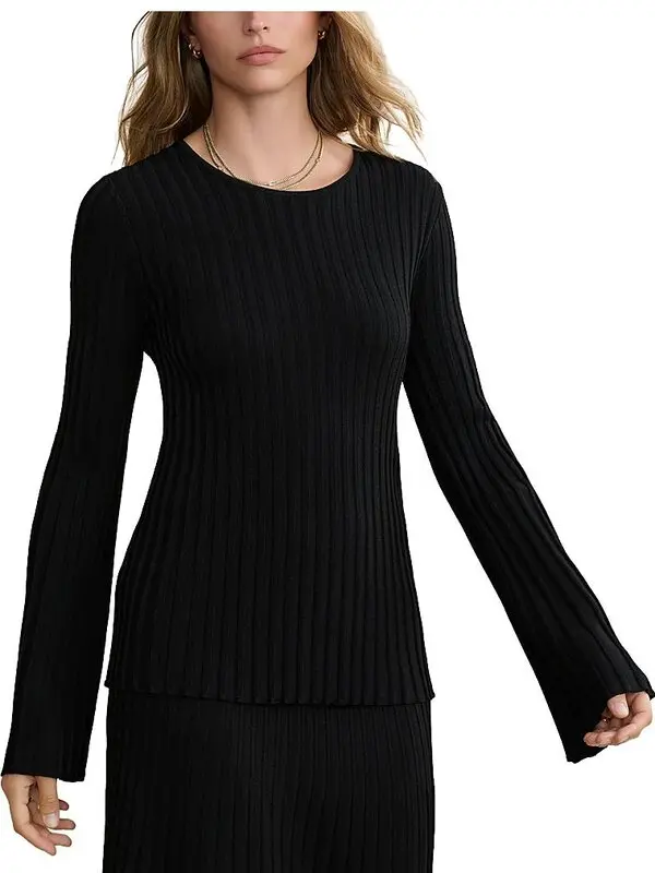 Jenni Kayne Ribbed Knit Top - Black