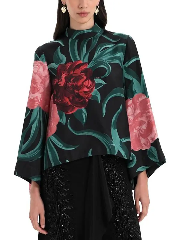 La DoubleJ Make An Exit Silk Top - Peony
