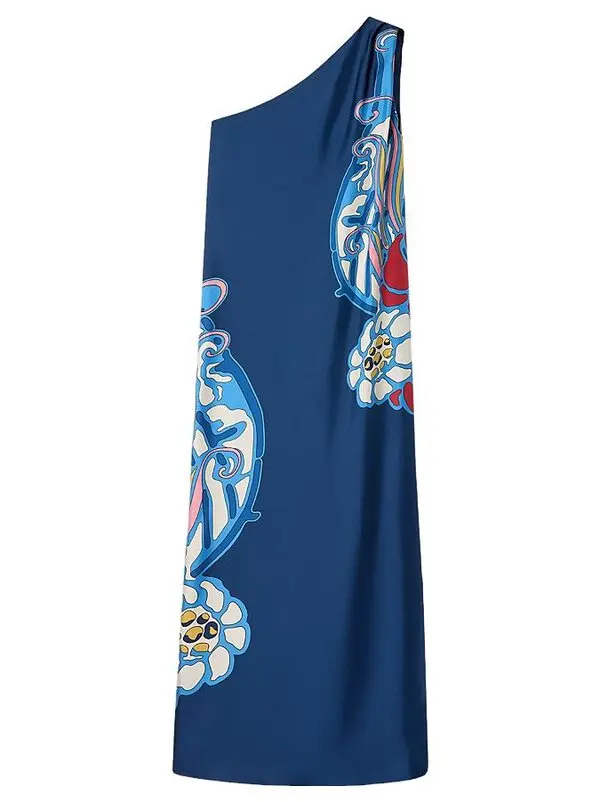 La DoubleJ Roy Silk Column Dress - Lemuria Placee