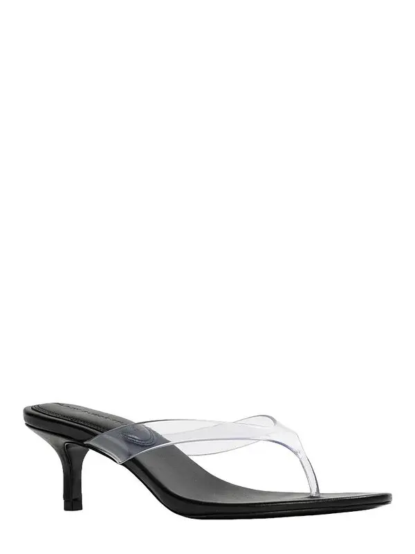 BLACK SUEDE STUDIO Kitten Heel Thong Sandals - Black