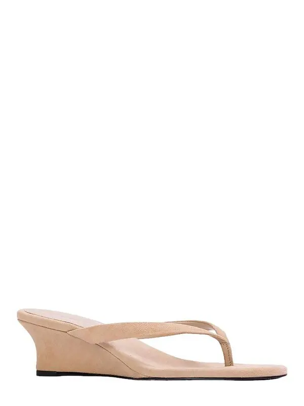 BLACK SUEDE STUDIO Easy 50 Wedge Sandals - Tan