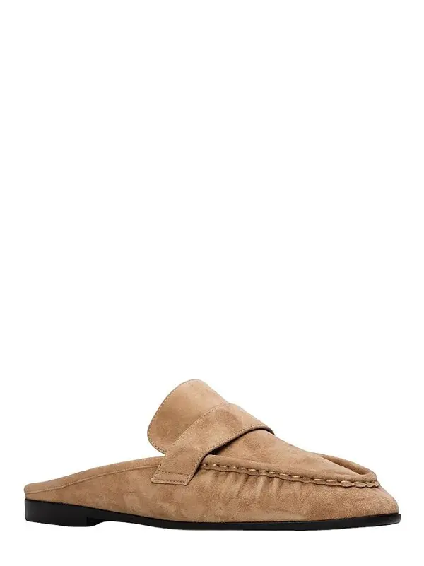 BLACK SUEDE STUDIO Gabby Loafer Mules - Latte Suede