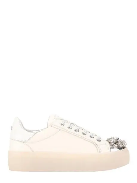 Kurt Geiger Crystal Cap Toe Platform Sneakers - Open White