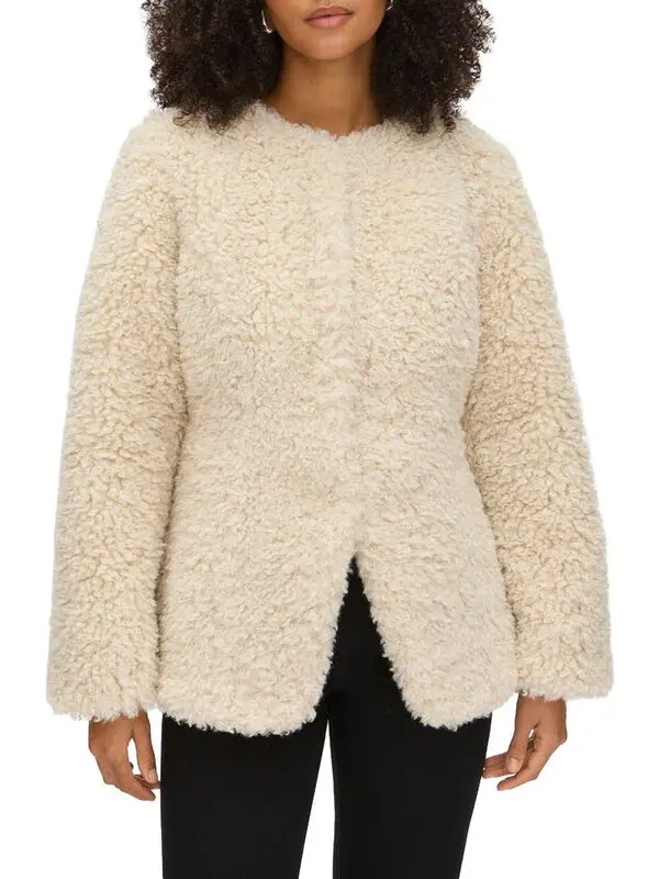 ALIGNE Daphne Faux Shearling Jacket - Ecru