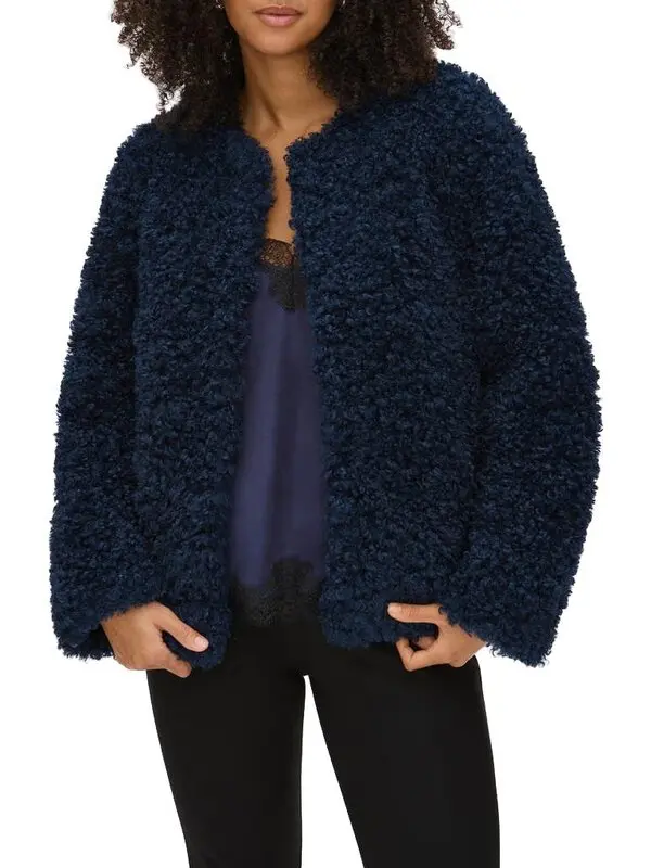 ALIGNE Francine Faux Shearling Jacket - Navy