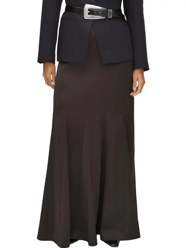 ALIGNE Antonio Satin Maxi Skirt - Black