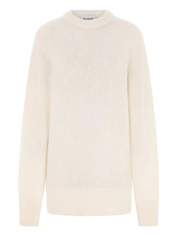 ALIGNE Liv Merino Wool & Cashmere Blend Sweater - Ivory