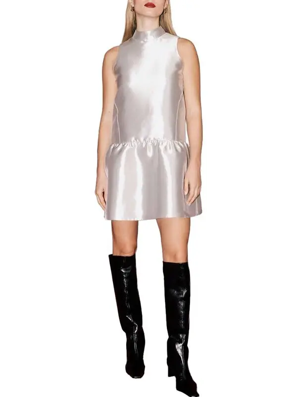 ALIGNE Blaze Sleeveless Satin Minidress - Silver