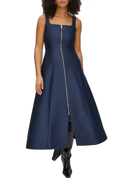 ALIGNE Paisley Satin Midi Dress - Midnight Blue