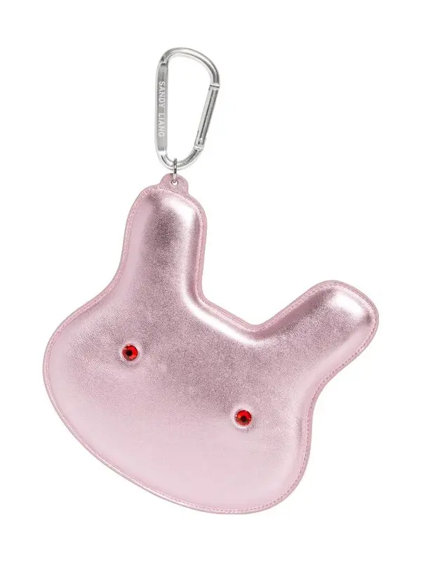 Sandy Liang Metallic Leather Bag Charm - Pink