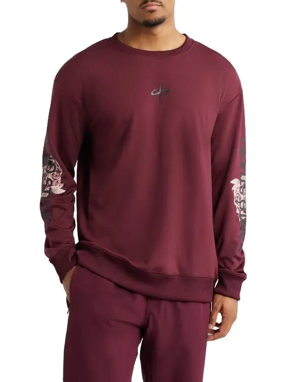SANTO STUDIO Tempo Rose Graphic Sweatshirt - Merlot
