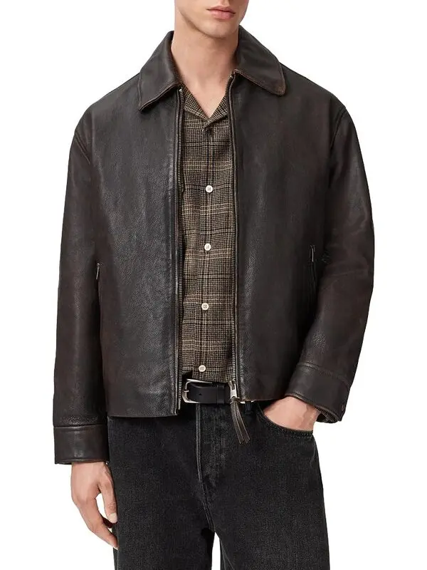ALLSAINTS Garrison Leather Jacket - Black