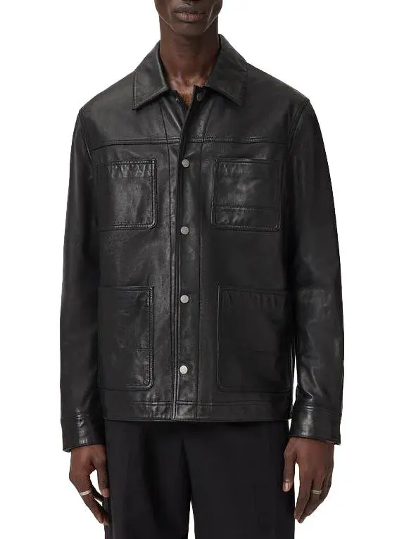 ALLSAINTS Saxon Leather Jacket - Black