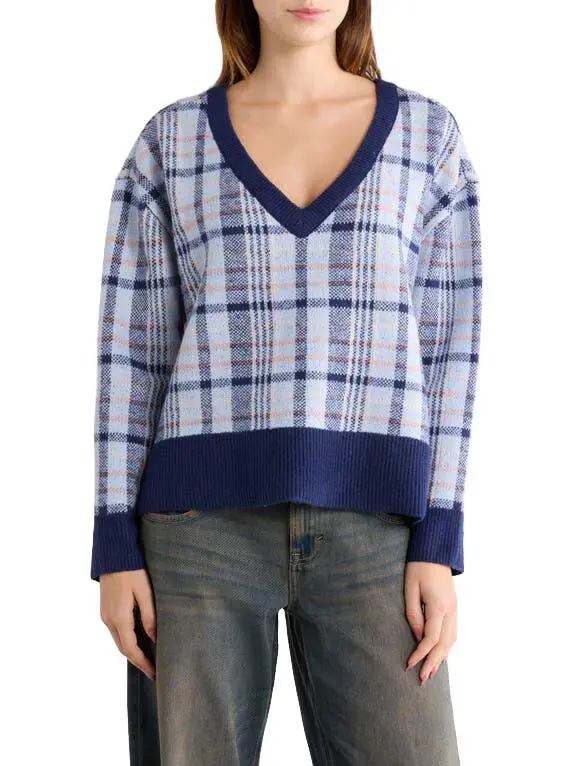 PACSUN Plaid Sweater - Blue Plaid