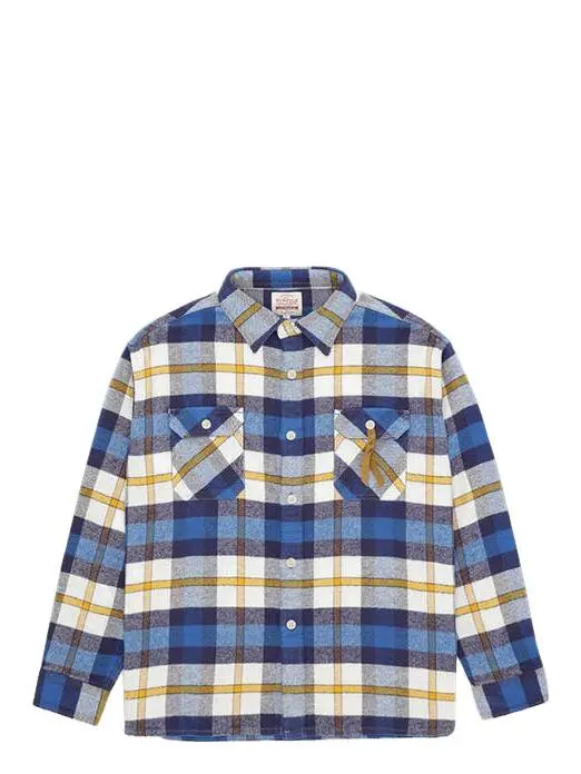 FORTELA Mescal Flannel Overshirt - Blue