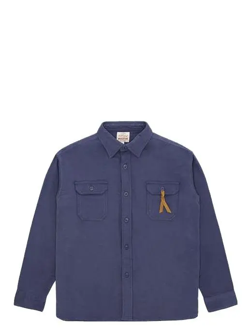 FORTELA Mescal Flannel Overshirt - Navy Blue