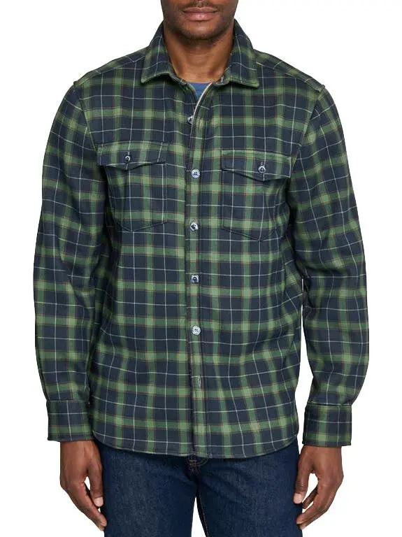 CON.STRUCT Plaid Shirt Jacket - Navy/green