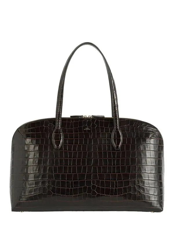 TOTEME Leather Day Tote - Dark Chocolate