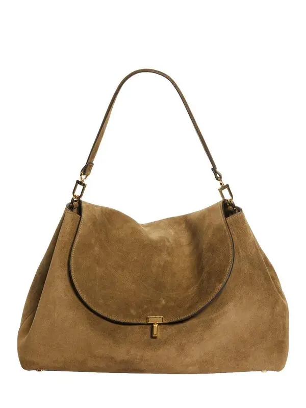 TOTEME T-lock Satchel - Dark Taupe