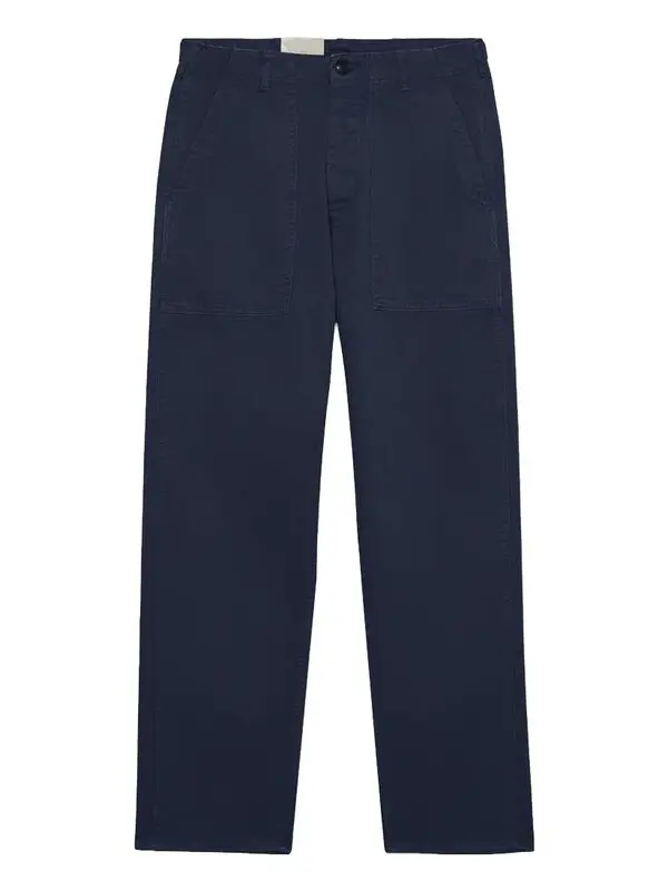 FORTELA Herringbone Cotton Fatigue Trousers - Blue