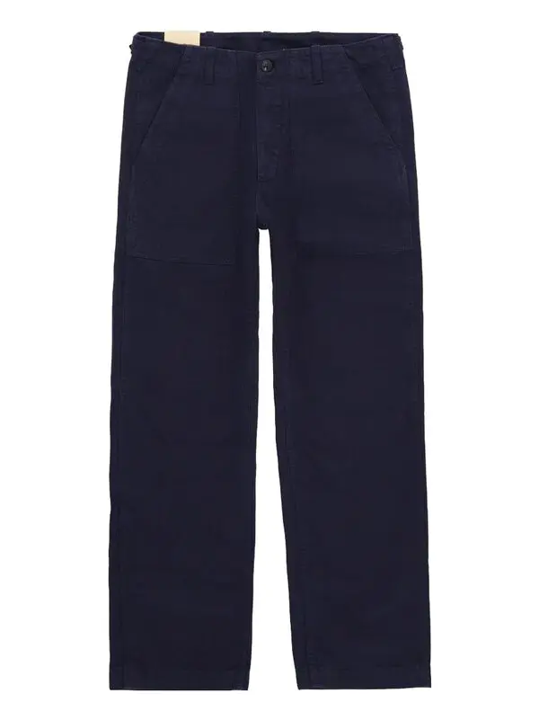 FORTELA Herringbone Cotton Fatigue Trousers - Indaco