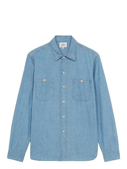 FORTELA Workj Chambray Shirt - Pale Blue
