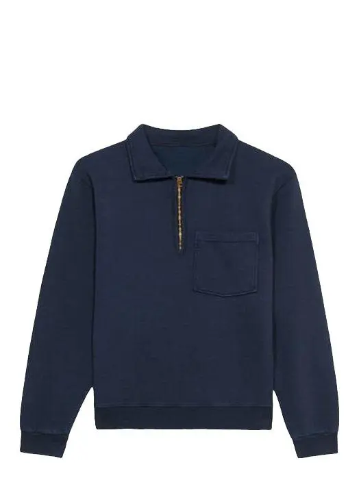 FORTELA Yale Fleece Quarter Zip Sweatshirt - Blue