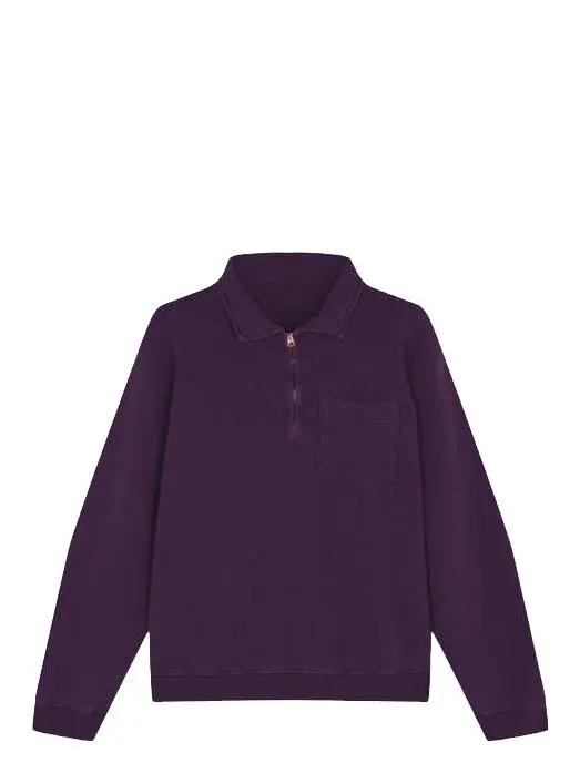 FORTELA Yale Fleece Quarter Zip Sweatshirt - Violet