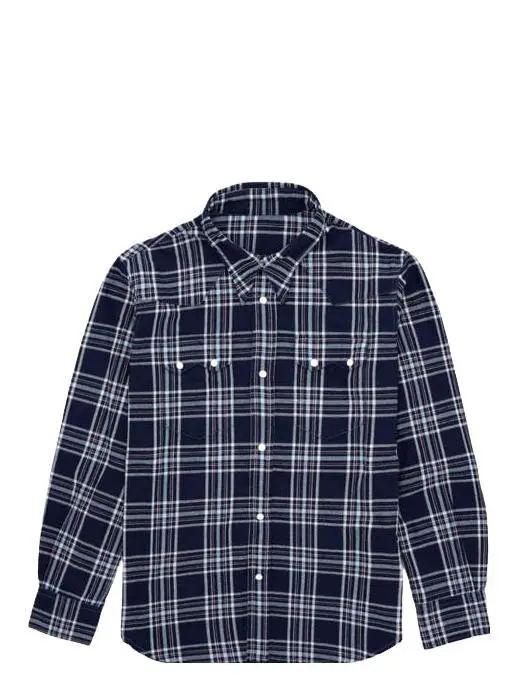 FORTELA Smith Texan Shirt - Dark Blue Check
