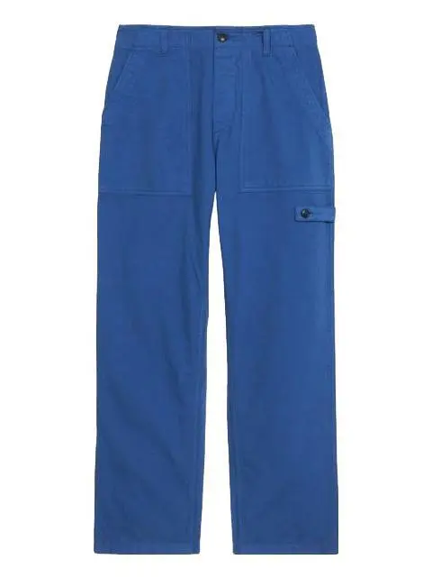 FORTELA Jerryt Herringbone Cotton Fatigue Trousers - Blue1