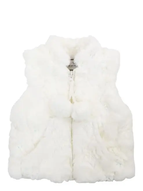 WIDGEON Faux Fur Vest With Pompoms - Sparkle Star