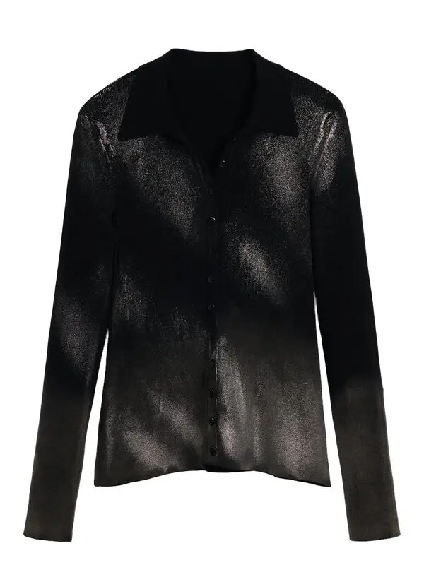 Desigual Collared Cotton Cardigan - Black