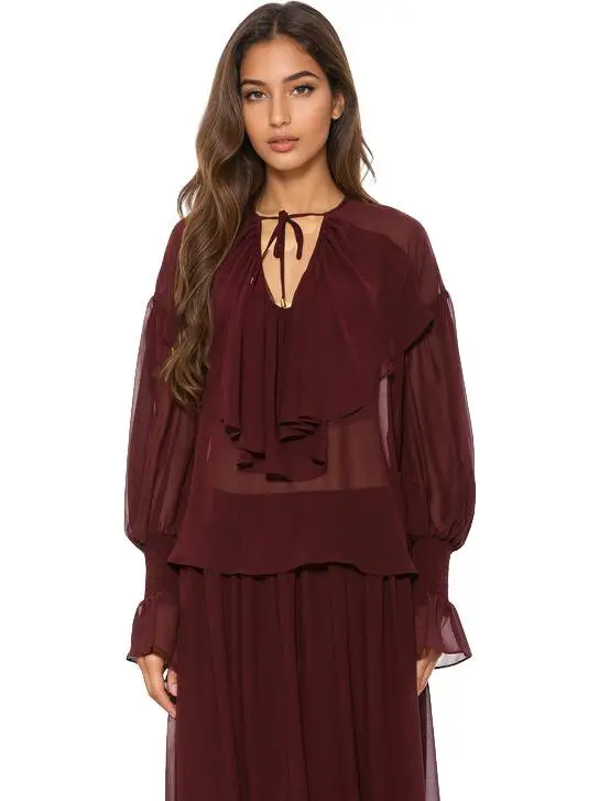 ALEXIA ADMOR Serelise Blouse - Burgundy
