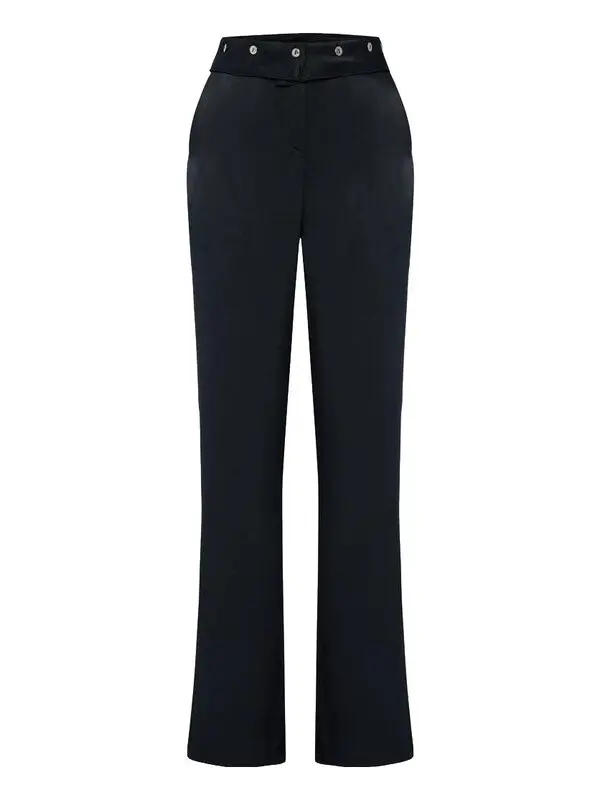 PCFG Woven Pant With Metal Button Detail - Black
