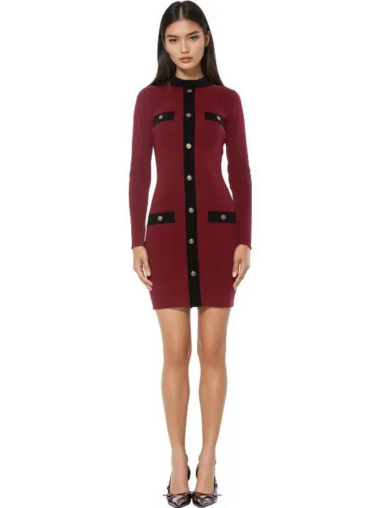 ALEXIA ADMOR Juniper Knit Mini Dress - Burgundy