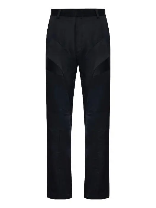 PCFG Linen & Cotton Blend Shiny Woven Regular Fit Straight-leg Trousers - Black