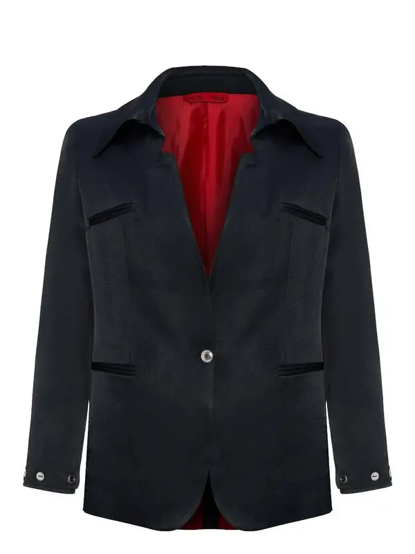 PCFG Linen Blend Woven Jacket - Black