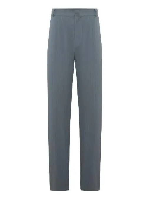 PCFG Cotton Blend Striped Woven Casual Pants - Grey