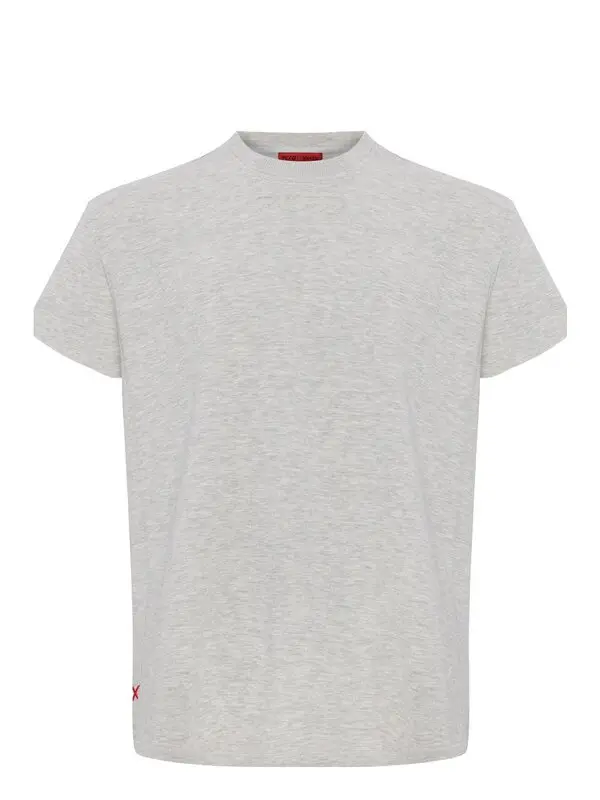 PCFG Cotton Tshirt With Emboss Print - Grey