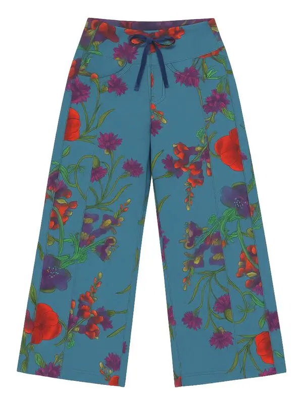 FLORENCIA DAVALOS Lulu Pant - Pastel Blue Floral Vine