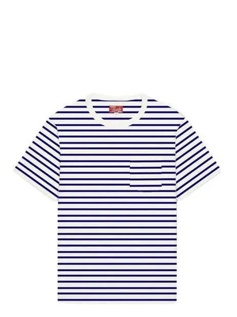 FORTELA Yakut Ribbed Motif T-shirt - White/blue